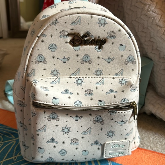 Loungefly | Bags | Loungefly Disney Cream Backpack With Blue Details ...